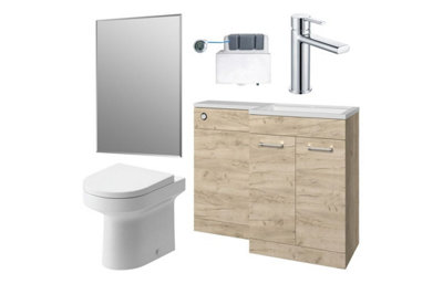 Aquarius Urbano Premium Right Hand 1000mm Vanity Unit Suite (with Back ...