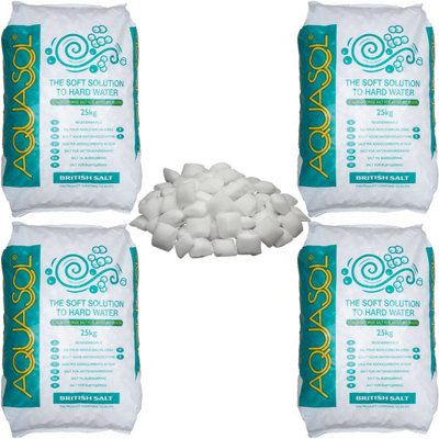 AQUASOL Water Softener Salt Tablets 25KG x 4 Bags - 100% Made from ...