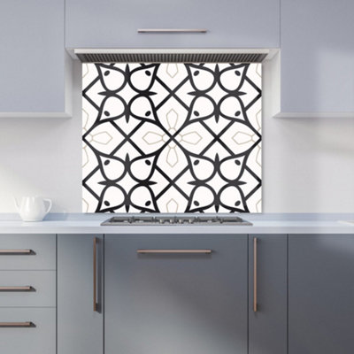 Arabic Style Pattern Premium Glass Kitchen Splashback W600mm x H600mm