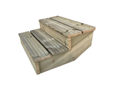 Arbor Garden Solutions decking step kit, raised garden stairs (2 steps ...