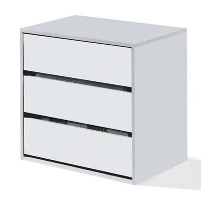 ARC Internal Storage 3 Drawer Chest For Wardrobe - WHITE