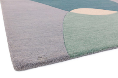 Arc Sky Wool Abstract Handmade Modern Rug For Bedroom & Living Room ...