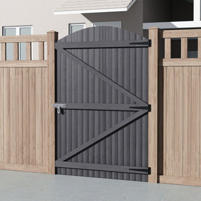 Arch Top Gate Kit Semi Braced with Latch & Anti Sag Support 105cm W x ...