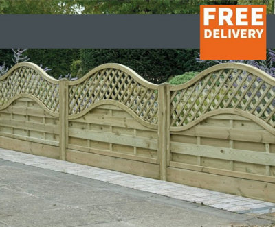 Arched Lattice Top European Fencing 1.8m x 0.9m (pack of 5)