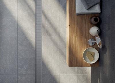 Architectural Channel Drain Kit, 1000mm L x 74mm W x 27mm D, 316 Marine ...