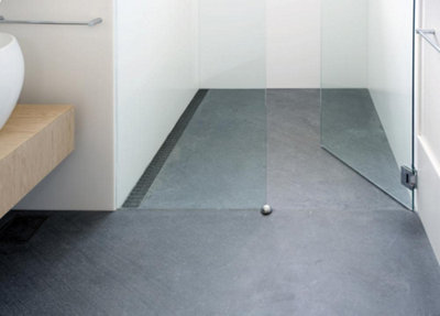 Architectural Channel Drain Kit, 1000mm L x 74mm W x 27mm D, 316 Marine ...