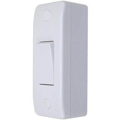 Architrave Light Switch, 1 Gang 2-Way, White