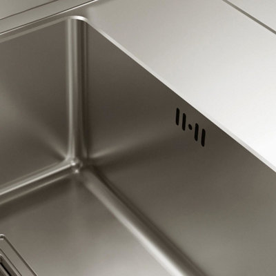 Arciflo 1.0 Bowl Kitchen Sink Stainless Steel Square Inset Right ...