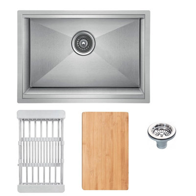 Arciflo 1 Bowl Kitchen Sink Undermount Stainless Steel Drainer Chopping ...