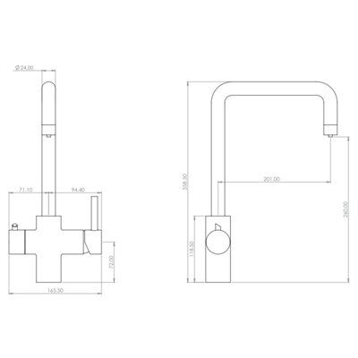 Arciflo 3 in 1 Instant Boiling Water Kitchen Mixer Tap Twin Lever Tank ...