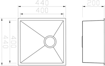 Arciflo Kitchen Sink Undermount Stainless Steel Large Square Single ...
