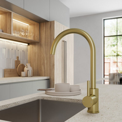 Arciflo Modern Mono Kitchen Sink Mixer Tap Single Lever Handle Swivel ...