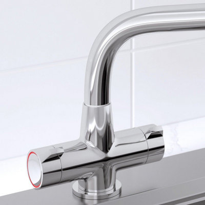 Arciflo Modern Mono Kitchen Sink Mixer Tap Swivel Spout Chrome Twin ...