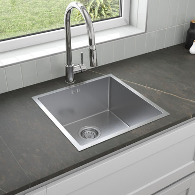 Arciflo Stainless Steel Kitchen Sink Inset Large Square Single Bowl ...