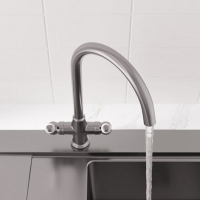 Arciflo Traditional Mono Kitchen Sink Mixer Tap Twin Ceramic Lever ...