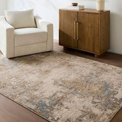 Arda-Abstract Grey Brown Taupe Modern Marble Fringe Living Dining ...