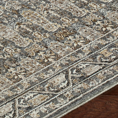Arda-Vintage Green Grey Brown Traditional Boho Fringe Living Dining ...