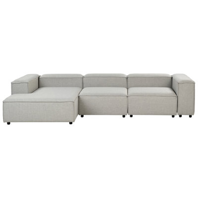 ARDAL 4 Seater Modular Corner Sofa Right Hand Light Grey Fabric