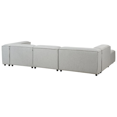 ARDAL 4 Seater Modular Corner Sofa Right Hand Light Grey Fabric