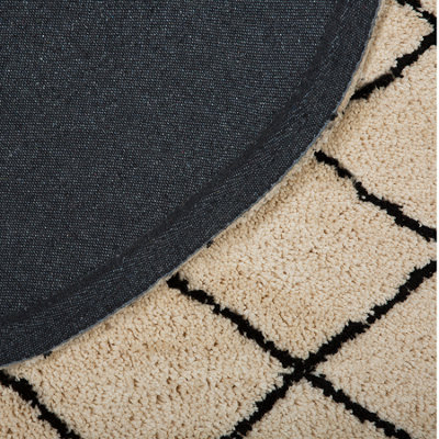 Area Rug 140 cm Beige and Black MIDYAT | DIY at B&Q