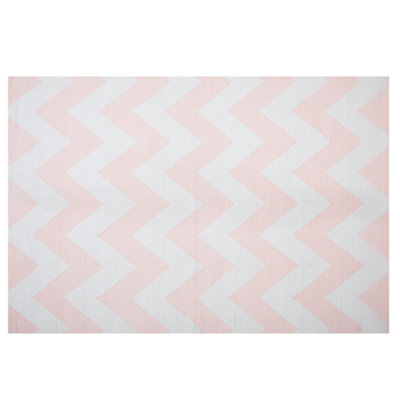 Area Rug 140 x 200 cm Pink and White KONARLI | DIY at B&Q