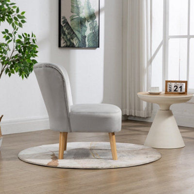 Arezza Velvet Accent Chair Silver