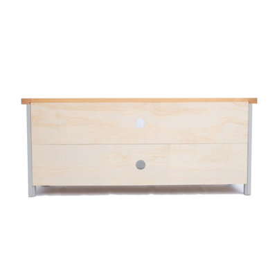 Argenta Light Grey 2 Door TV Cabinet Chrome Knob