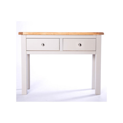 Argenta Light Grey 2 Drawer Console Table Satin Chrome Knob