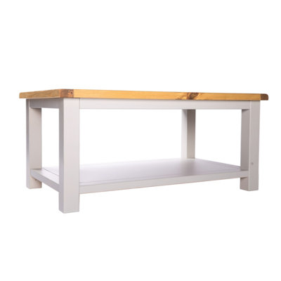Argenta Light Grey Coffee Table with Shelf