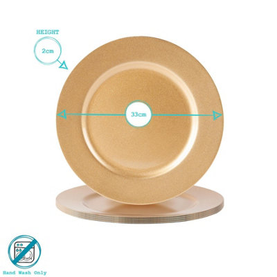 Argon Tableware 12 Piece Metallic Charger Plates & Coasters Set - Gold ...