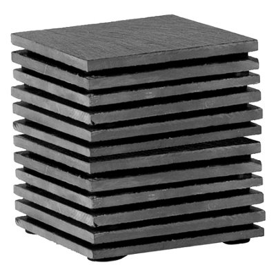 Argon Tableware 12x Linea Slate Coasters - Square Drink Coasters Black ...
