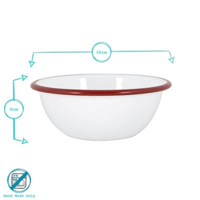 Argon Tableware 16cm Coloured Enamel Bowls - Set of 12 - Red ...