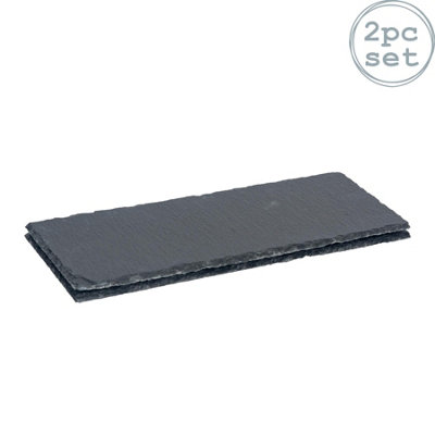 Argon Tableware 2x Slate Dinner Plates - 29 x 12cm Rectangular Natural ...