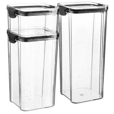 Argon Tableware 3 Piece Food Storage Stackable Container Set - 3 Sizes ...