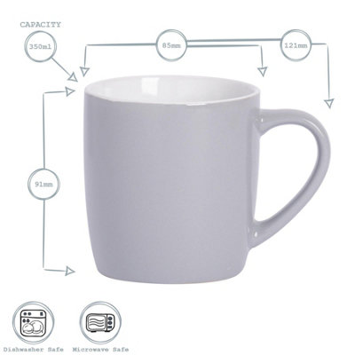 Argon Tableware 350ml Coloured Coffee Mugs Set - Pastel - Gloss ...