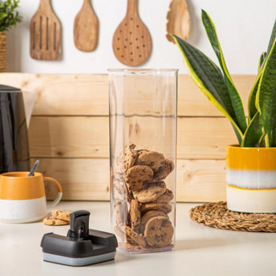 Argon Tableware 3x Food Storage Containers - 1.9 Litre - Black Airtight ...
