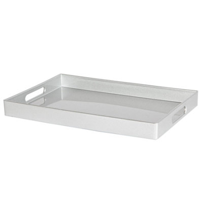 Argon Tableware 3x Serving Trays - 34.5 x 25cm - Silver Rectangular ...