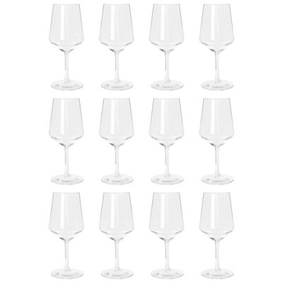 Argon Tableware 500ml Plastic Wine Glasses - Set of 12 - Clear Reusable ...
