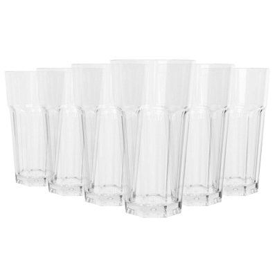 Argon Tableware 580ml Plastic Highball Glasses - Set of 6 - Clear ...