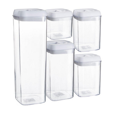 Argon Tableware 5pc Food Storage Containers Set - White Airtight ...