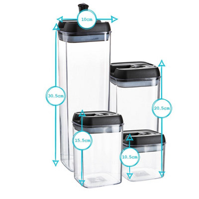 Argon Tableware 5pc Food Storage Containers Set - White Airtight ...
