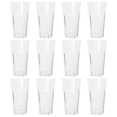 Argon Tableware 665ml Plastic Highball Glasses - Set of 12 - Clear ...