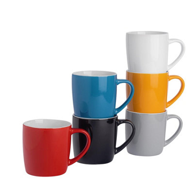 Argon Tableware 6x Coloured Coffee Mugs - 350ml - Colour & Shade ...