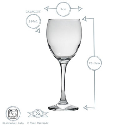 Argon Tableware - Classic Red Wine Glasses - 340ml - Pack of 24 - Clear | DIY at B&Q