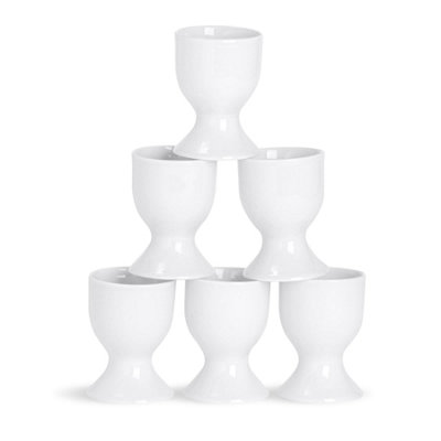 ARGON TABLEWARE CLASSIC WHITE EGG CUPS - 5CM - PACK OF 6