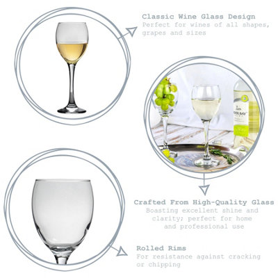 Argon Tableware - Classic White Wine Glasses - 245ml - Pack of 6 - Clear | DIY at B&Q