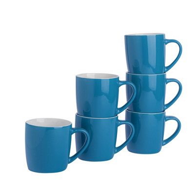 Argon Tableware - Coloured Coffee Mugs - 350ml - Pack of 6 - Blue | DIY ...