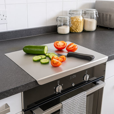 ARGON TABLEWARE COUNTER EDGE CHOPPING BOARD - 40 X 30CM - STAINLESS ...