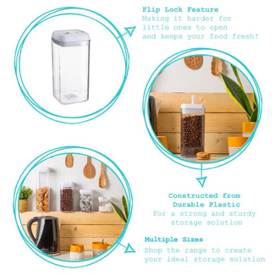 Argon Tableware Flip Lock Plastic Food Storage Container - 1.2 Litre ...