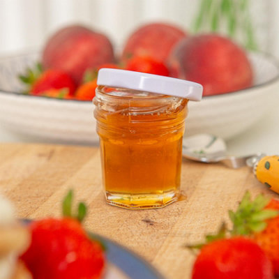 Argon Tableware Glass Jam Jars with White Lids - 30ml - Pack of 6